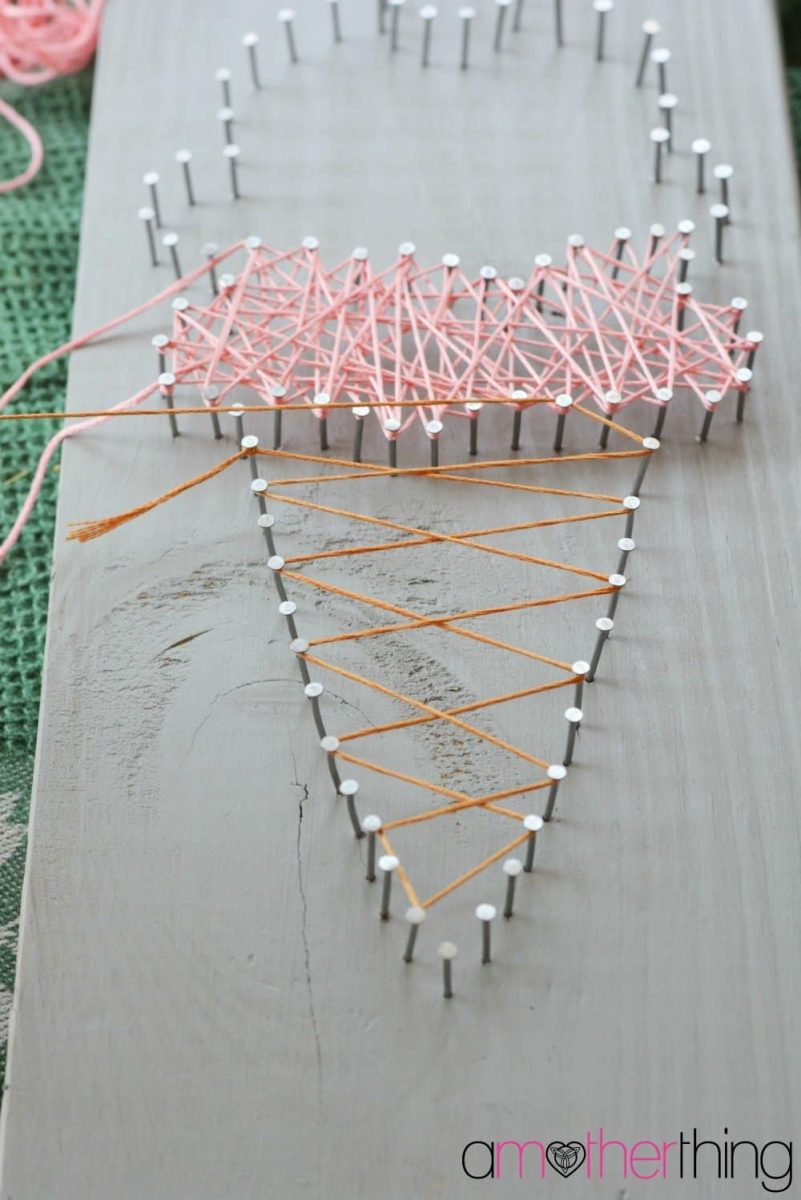 DIY String Art Ice Cream Cone With Template | It's a Mother Thing
