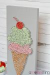 DIY String Art Ice Cream Cone With Template