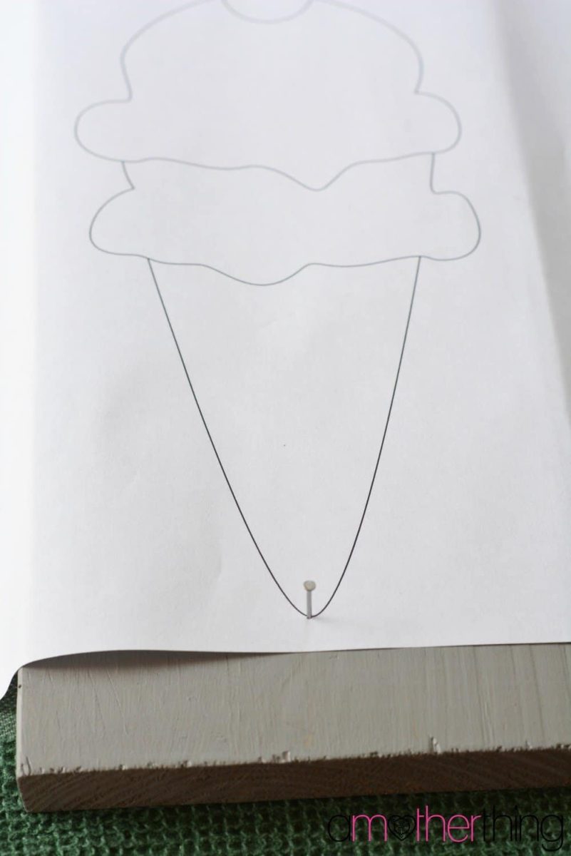 DIY String Art Ice Cream Cone With Template | It's a Mother Thing