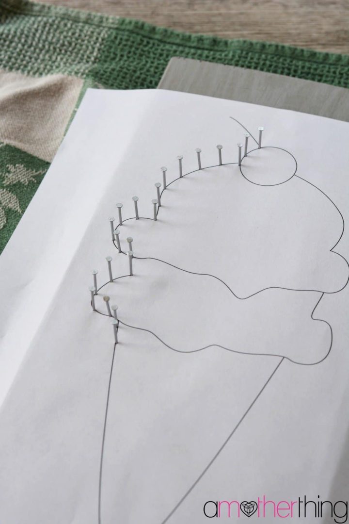 DIY String Art Ice Cream Cone With Template | It's a Mother Thing