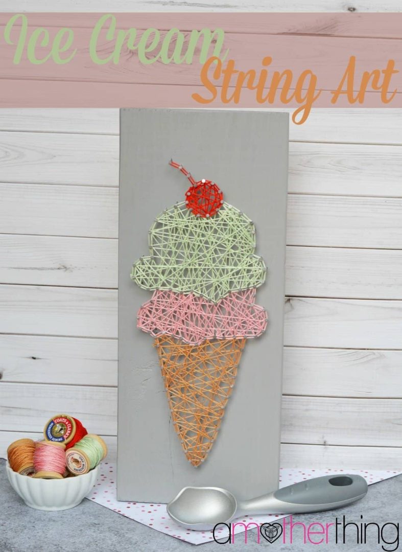 DIY String Art Ice Cream Cone With Template | It's a Mother Thing