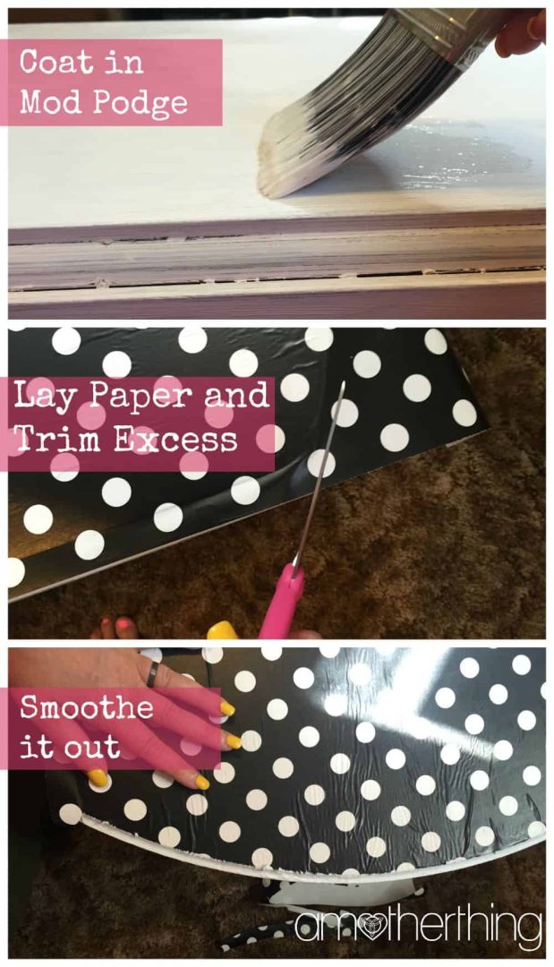Amazing $5 Table ReVamp Using Mod Podge and Wrapping Paper | It's a ...