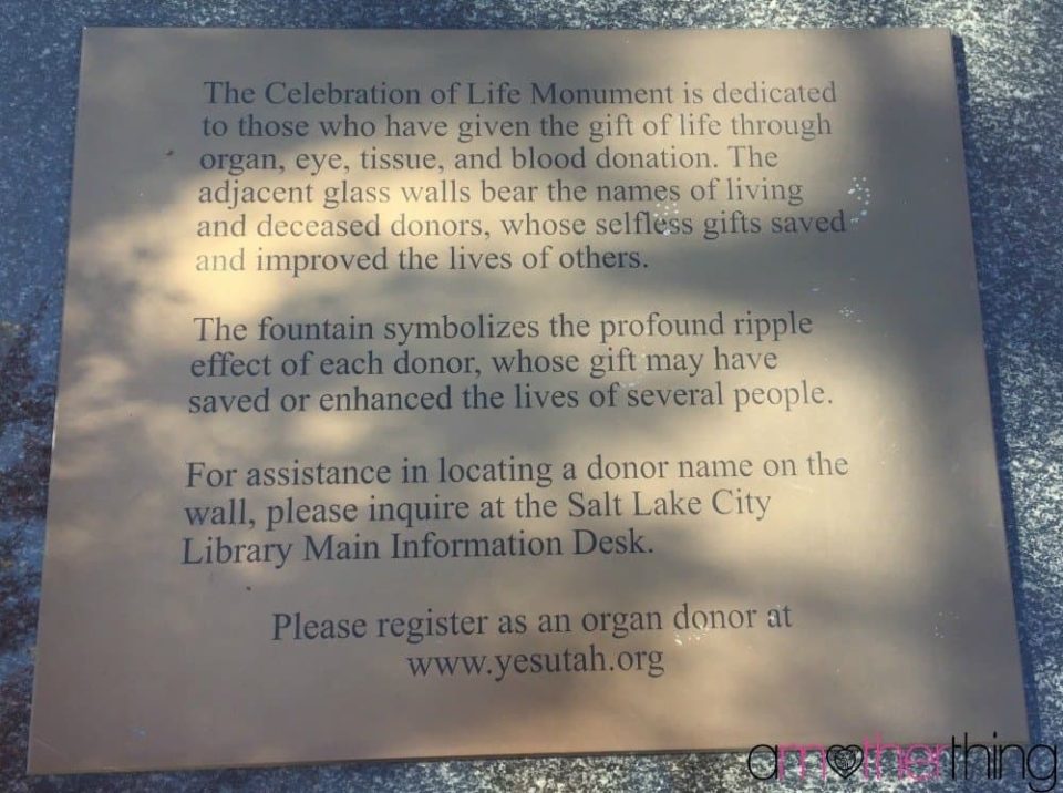 The Celebration of Life Monument in Salt Lake City | It's a Mother Thing