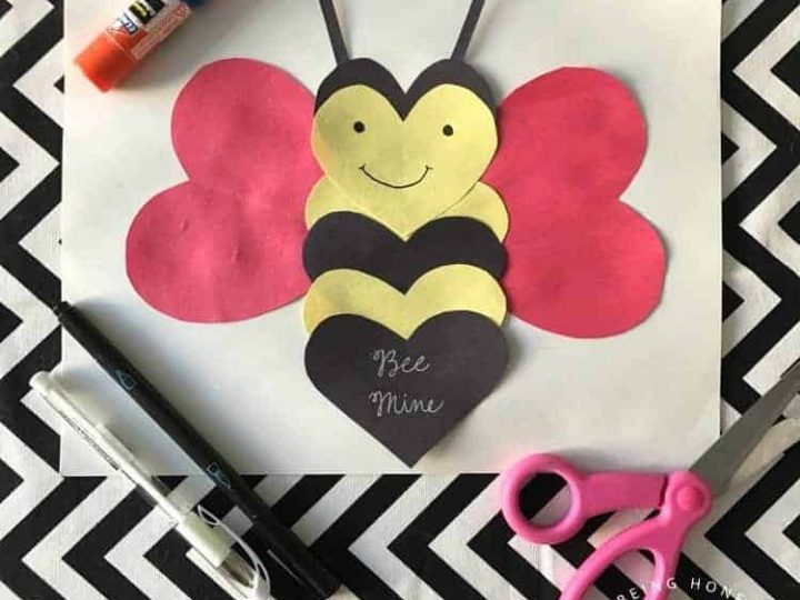 "Bee" Mine Valentine | Easy Construction Paper Craft | It's a Mother Thing