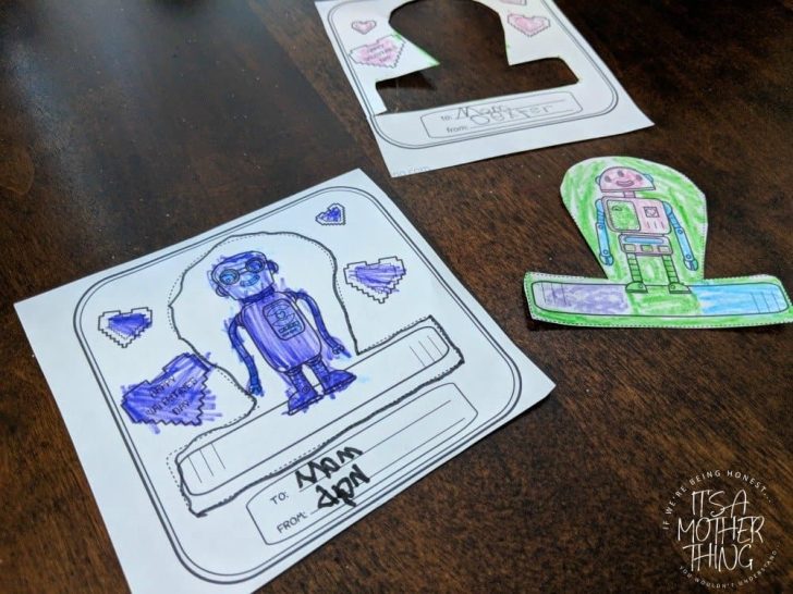 Printable Robot Finger Puppet Valentines | It's a Mother Thing