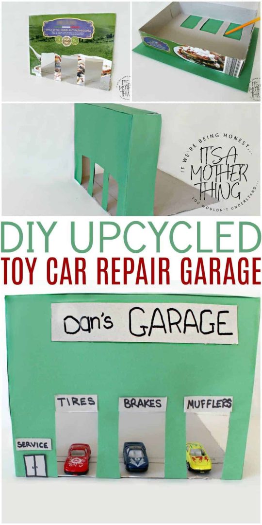 DIY Upcycled Toy Car Repair Garage | It's a Mother Thing