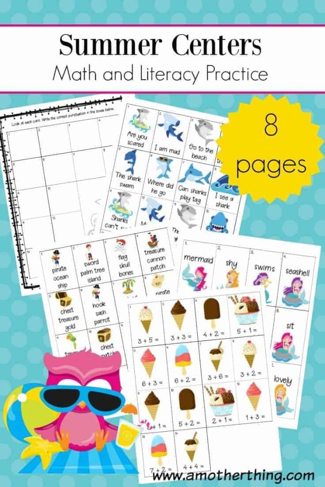 Summer Centers Printable Math and Literacy Practice | It's a Mother Thing
