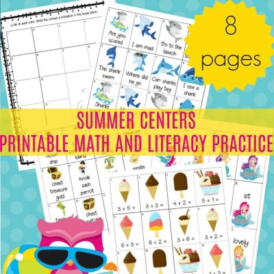 Summer Centers Printable Math and Literacy Practice | It's a Mother Thing