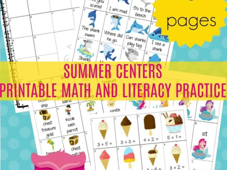 Summer Centers Printable Math and Literacy Practice | It's a Mother Thing