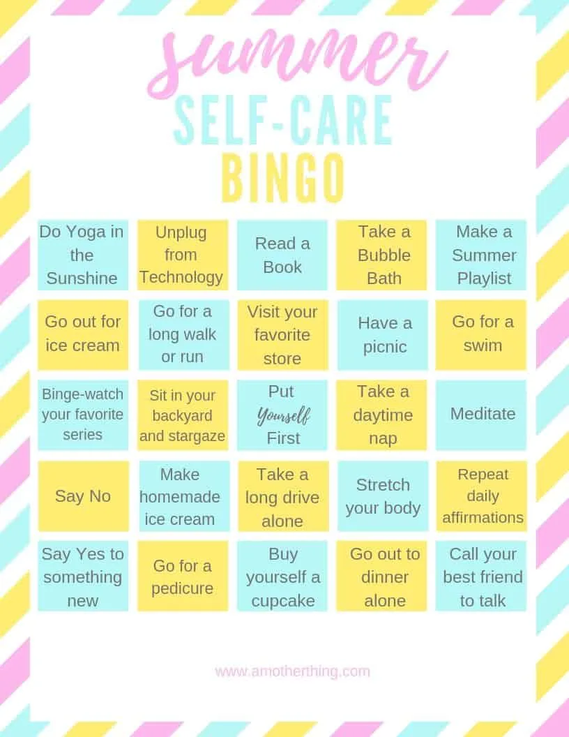 Printable Summer Self-Care Bingo | It's a Mother Thing