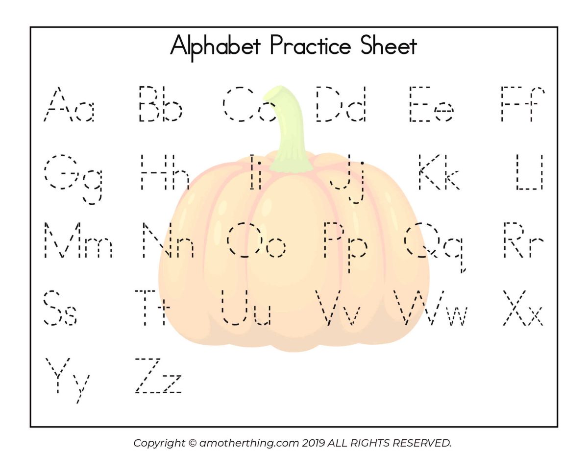 Free Printable Autumn ABC Writing Practice Worksheets | It's a Mother Thing