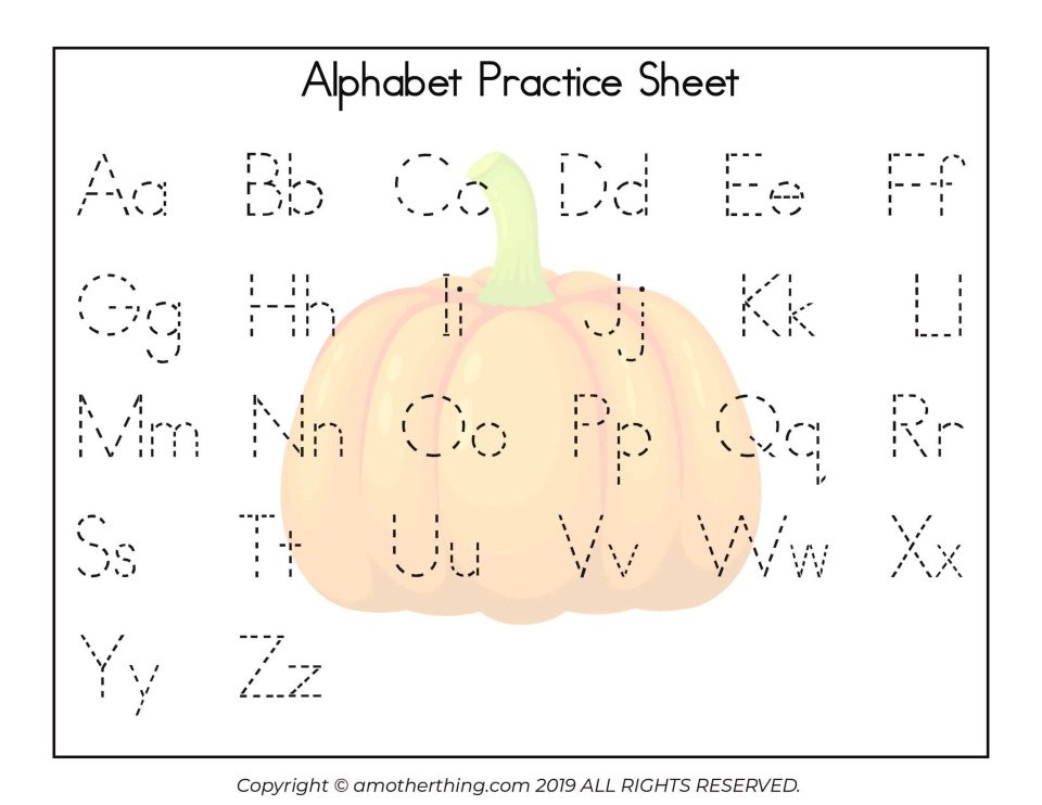 Free Printable Autumn ABC Writing Practice Worksheets | It's a Mother Thing
