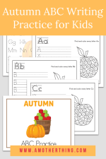Free Printable Autumn ABC Writing Practice Worksheets | It's a Mother Thing