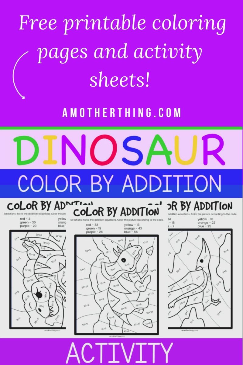Color By Addition Dinosaur Workbook | It's a Mother Thing