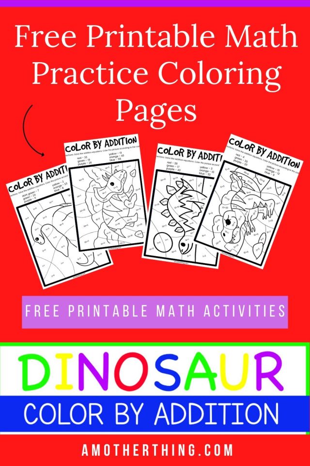 Color By Addition Dinosaur Workbook | It's a Mother Thing