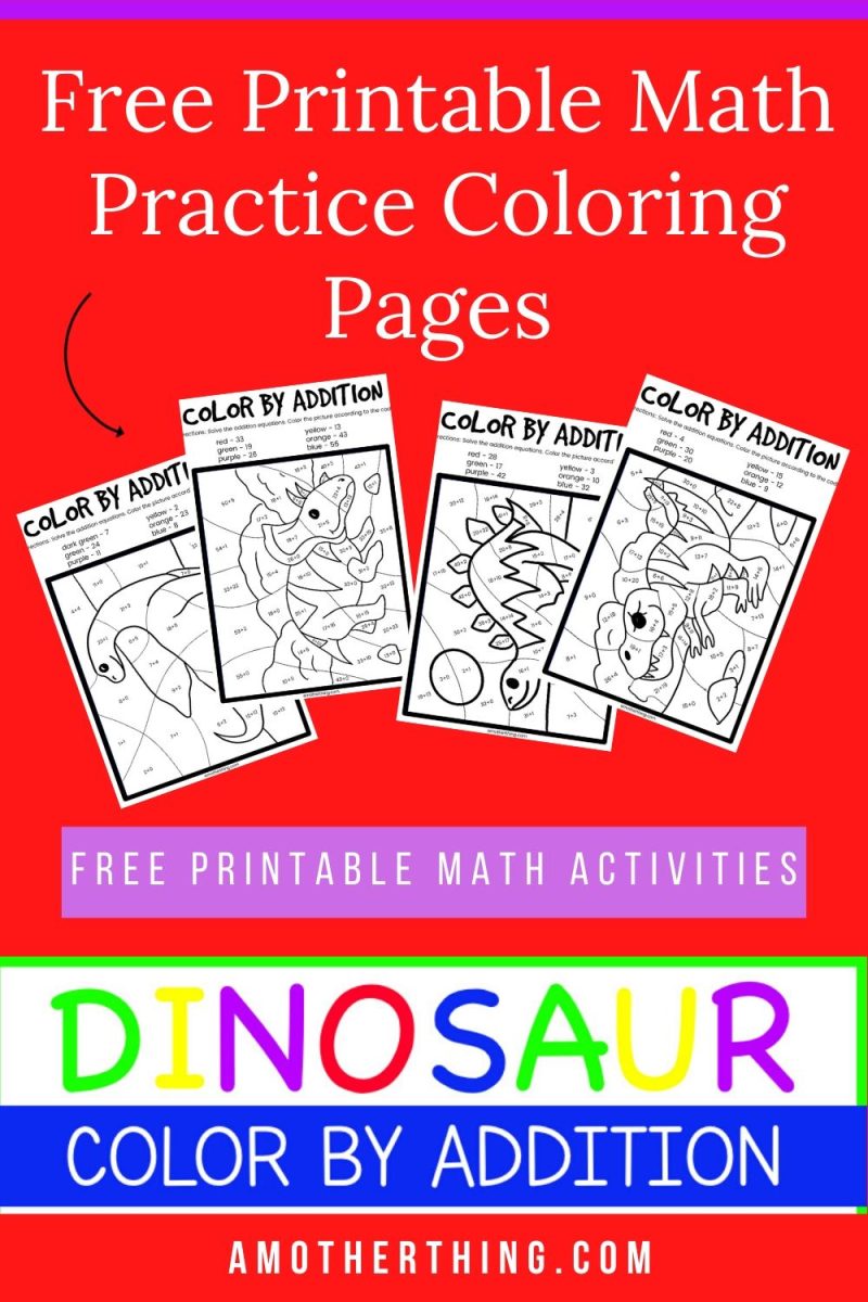Color By Addition Dinosaur Workbook | It's a Mother Thing