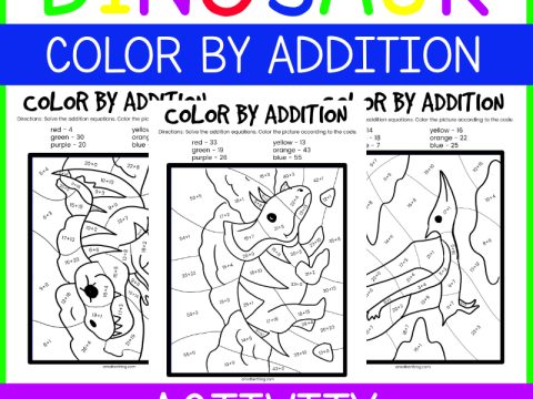Color By Addition Dinosaur Workbook | It's a Mother Thing