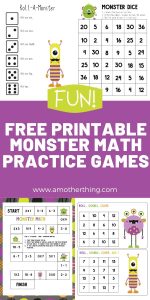 Free Printable Monster Math Practice Games | It's a Mother Thing