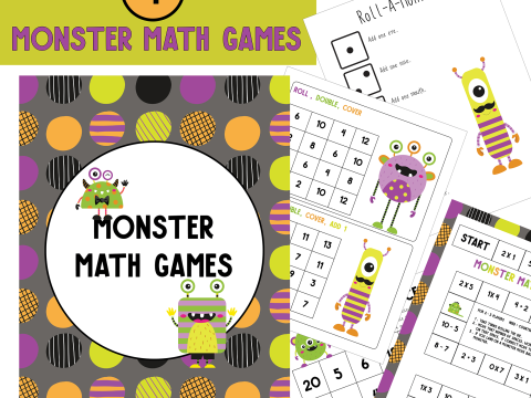 Free Printable Monster Math Practice Games | It's a Mother Thing