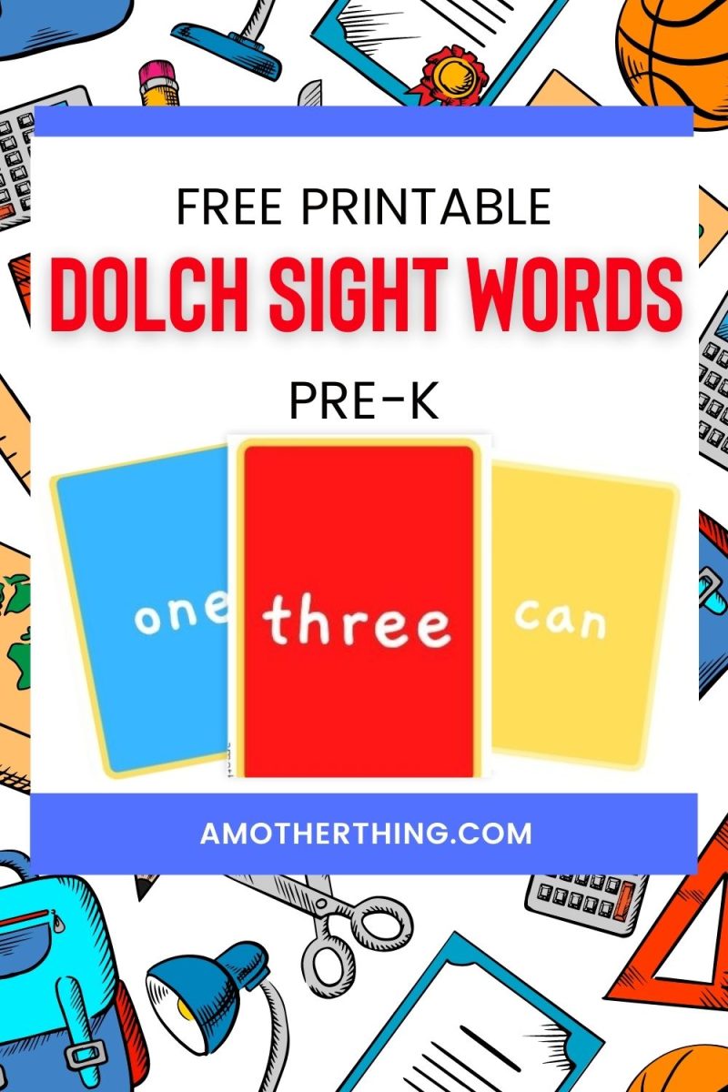 Free Printable Dolch Sight Words Flash Cards | It's a Mother Thing