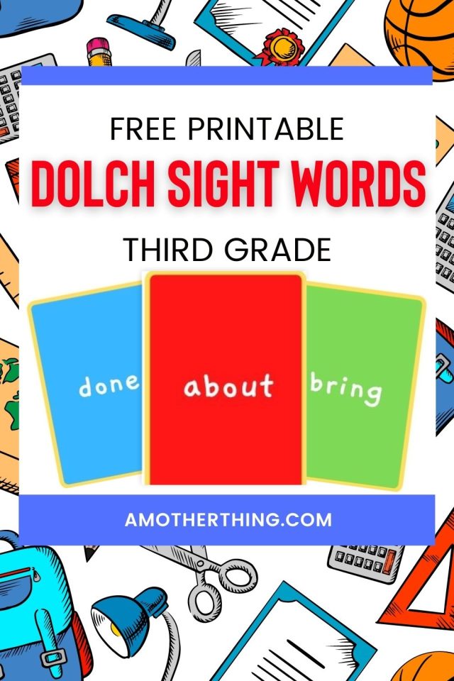 Free Printable Dolch Sight Words Flash Cards | It's a Mother Thing
